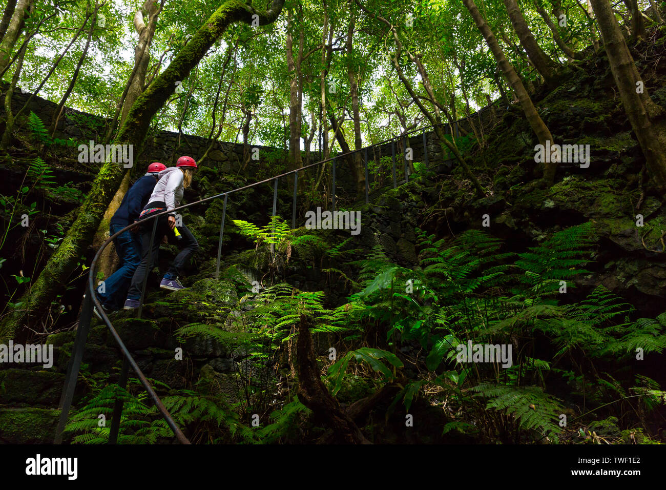 Lava cave Gruta das Torres, Municipality of Madalena, Pico Island ...