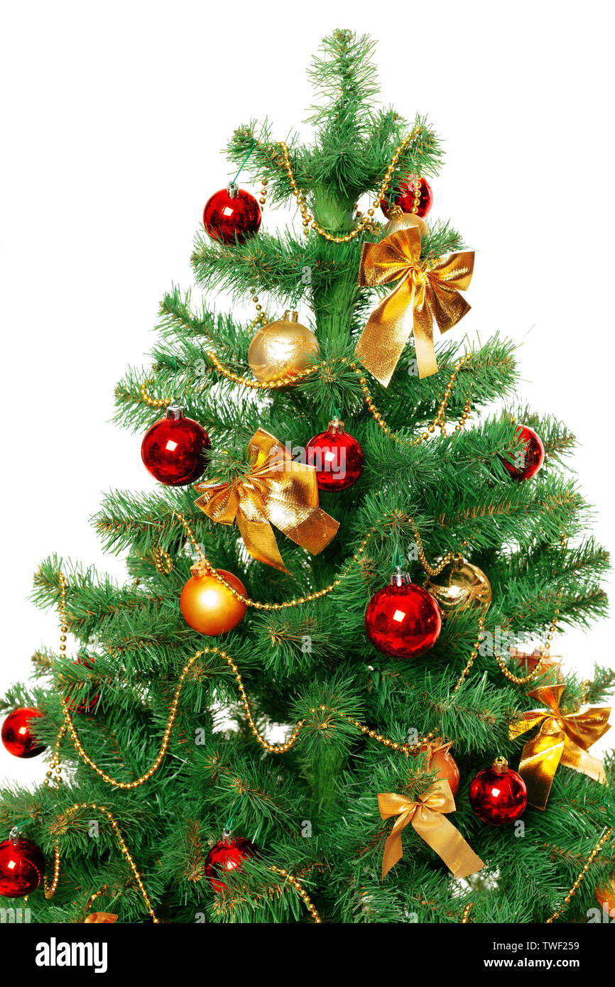 Christmas Tree isolated on white background Stock Photo - Alamy