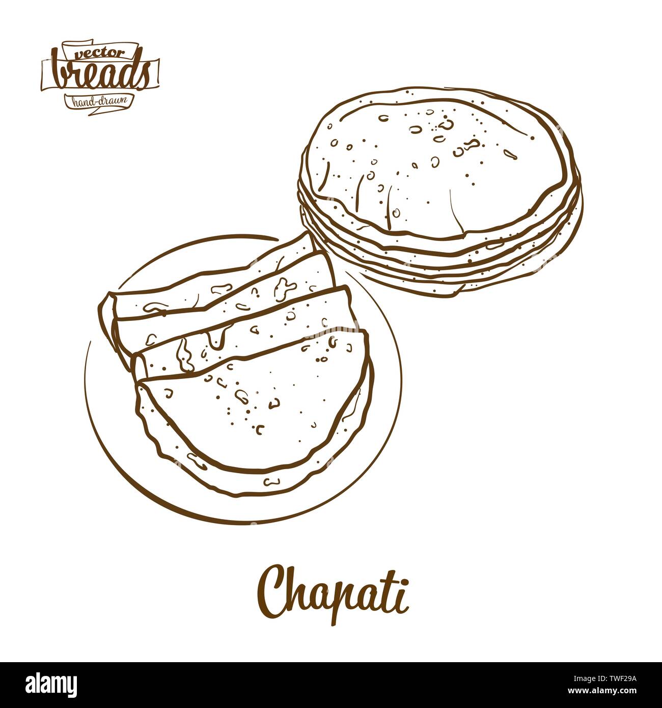 Chapati bread Stock Vector Images - Alamy