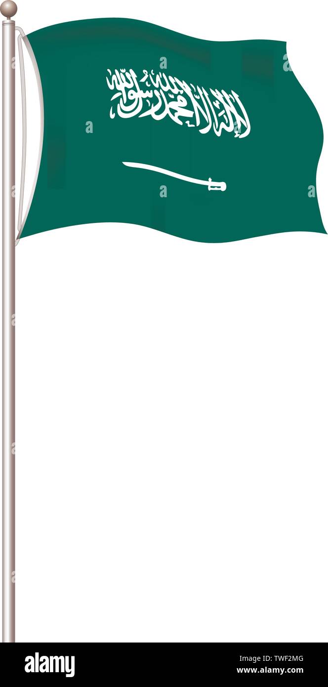 World flags. Country national flag post transparent background. Saudi ...