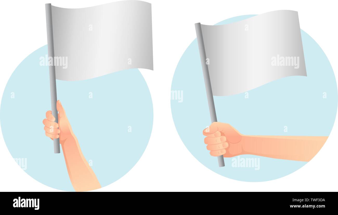 White flag in hand. Vector illustration of white flag Stock Vector ...