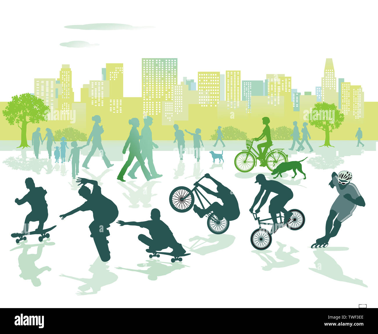 Cycling city park Cut Out Stock Images & Pictures - Alamy