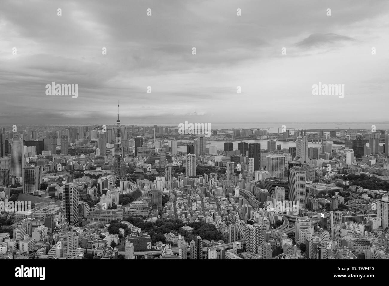 Tokyo, Japan, 1st, June, 2017. The black and white view of the Roppongi ...