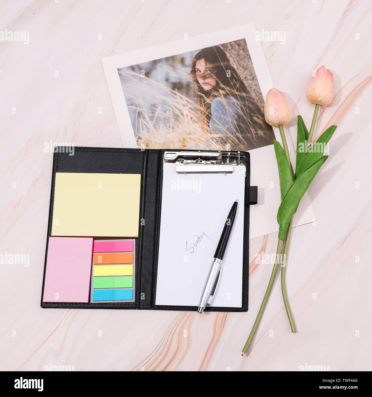 Post-it notes, creative student notebooks, post-it notes Stock Photo ...