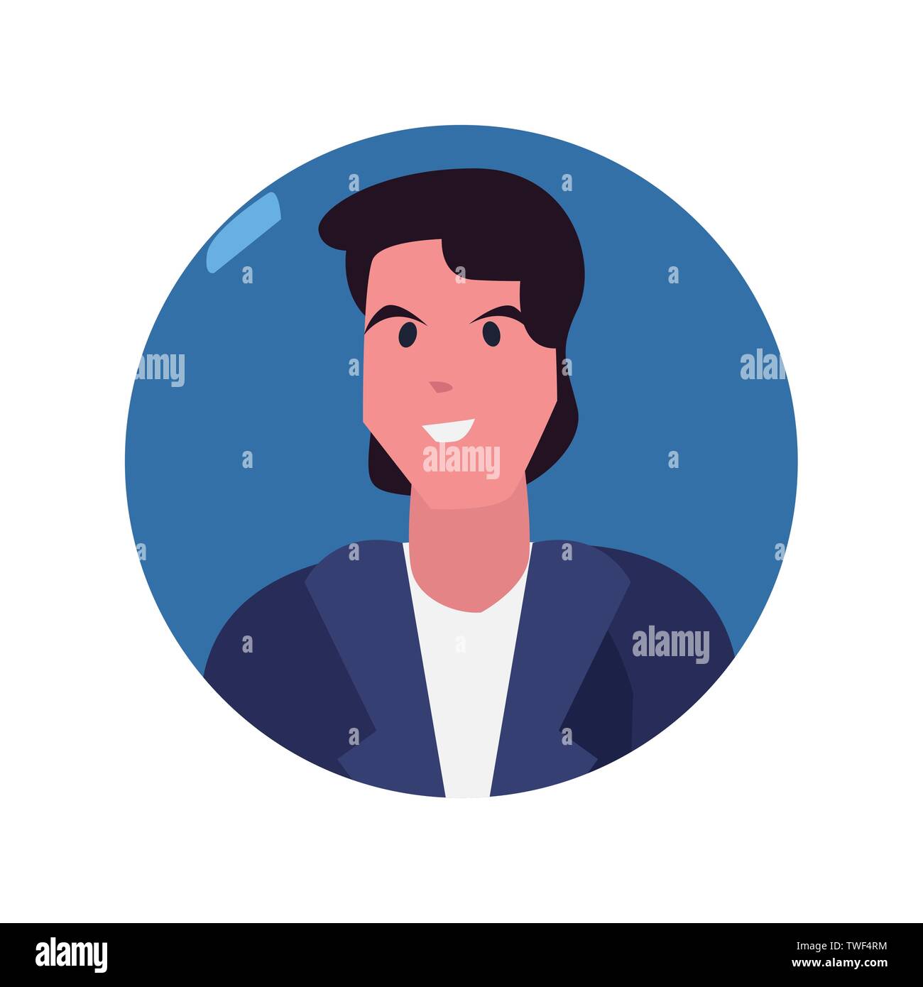 man character portrait cartoon design vector illustration Stock Vector ...