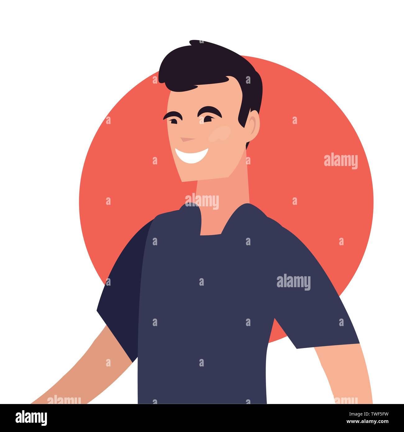 man character portrait cartoon design vector illustration Stock Vector ...