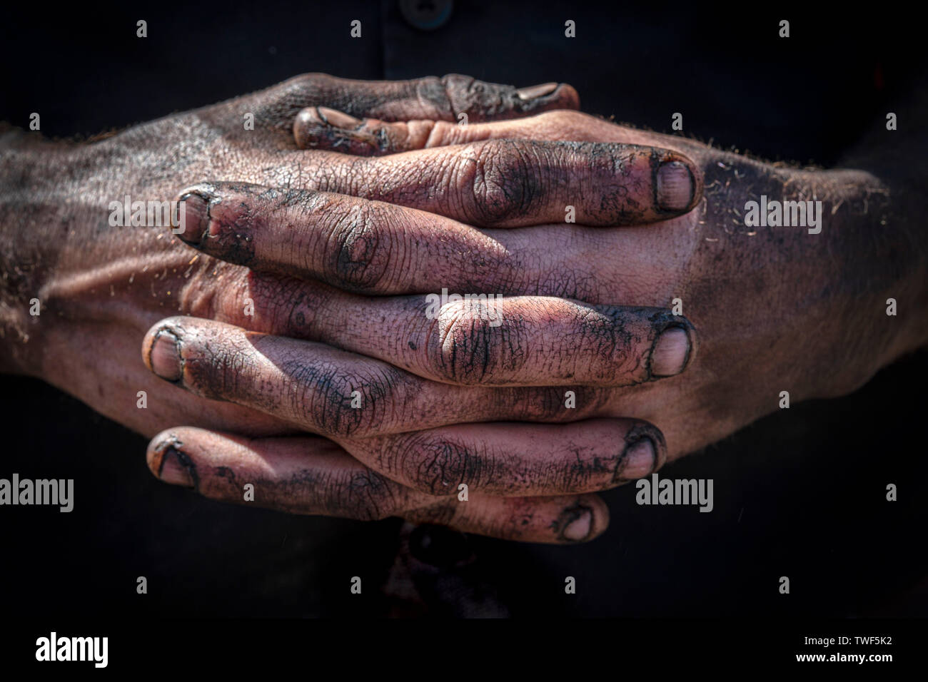 The hands of a steam engine engineer Stock Photo - Alamy