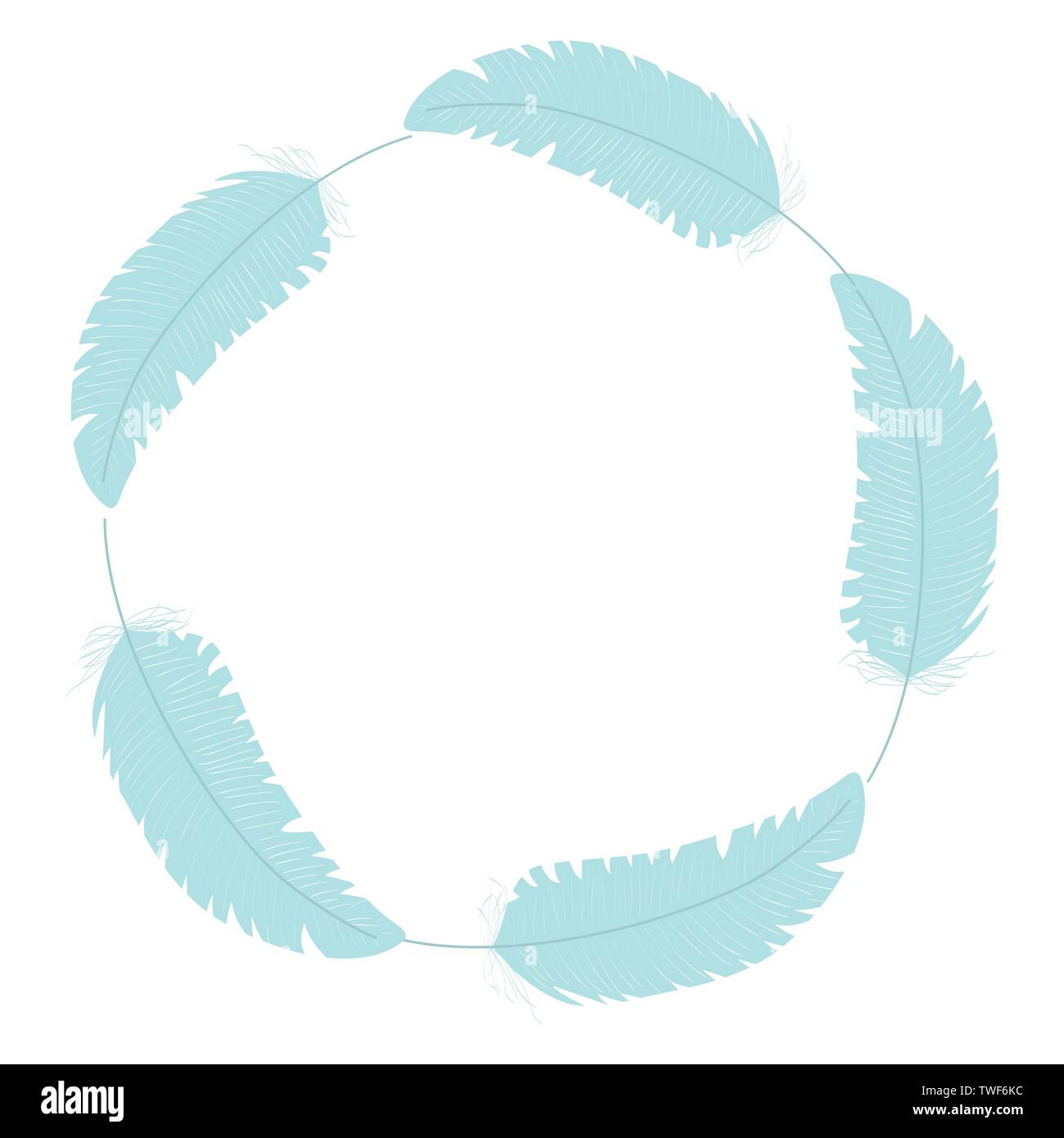circular bohemian frame with feathers vector illustration design Stock ...