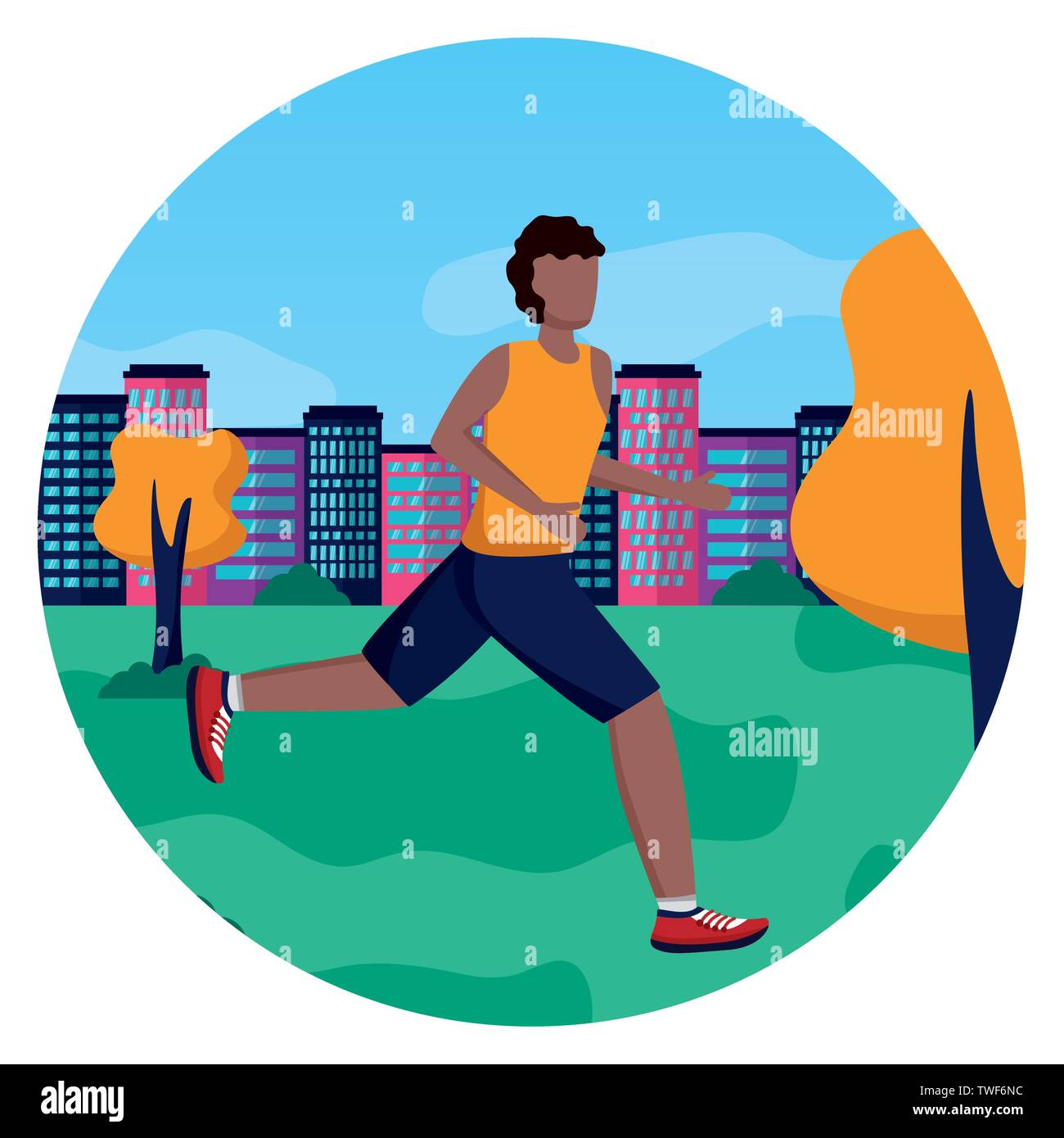 Man practicing running Stock Vector Images - Alamy