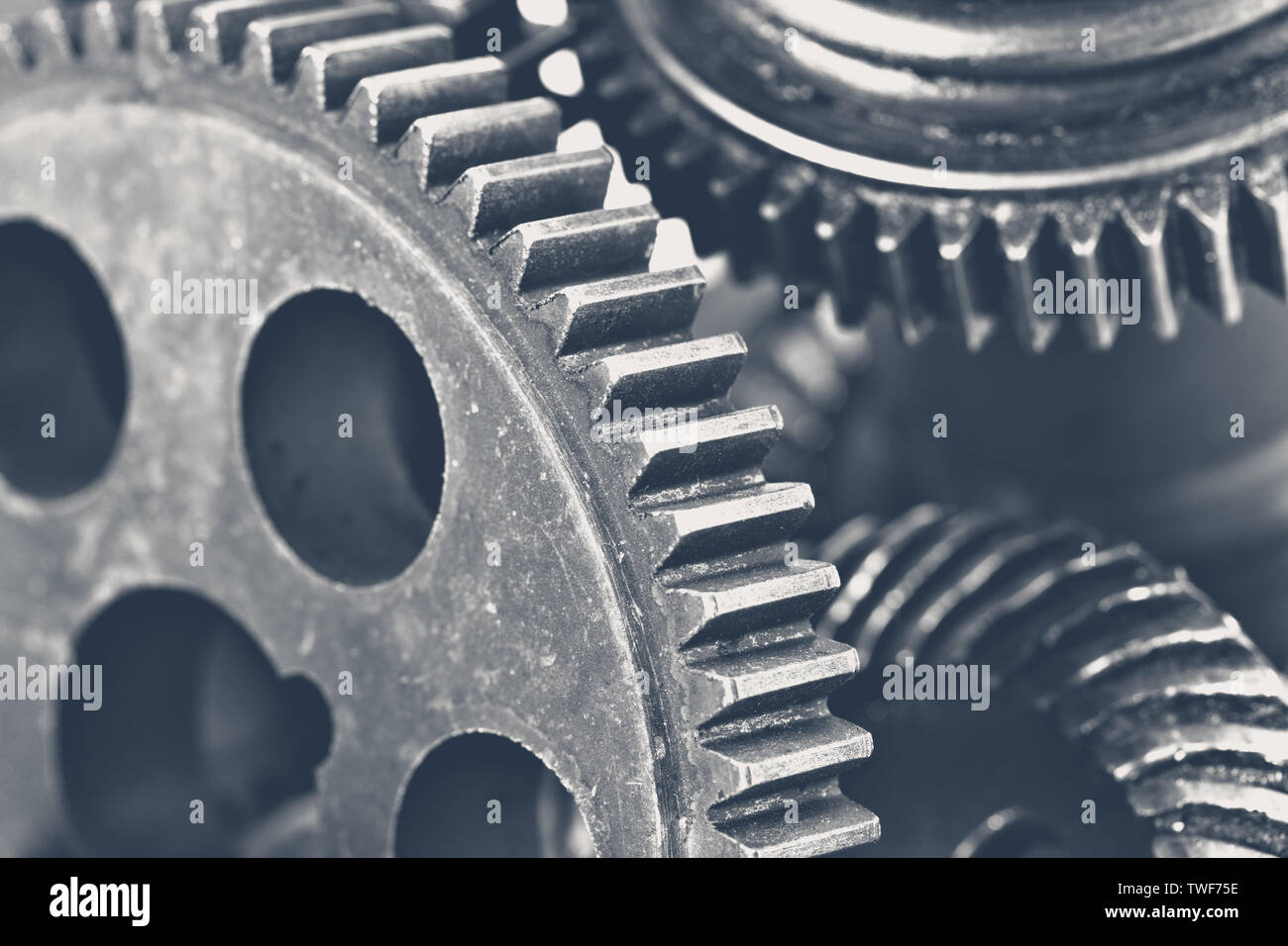 Close-up view of stack of gears Stock Photo - Alamy