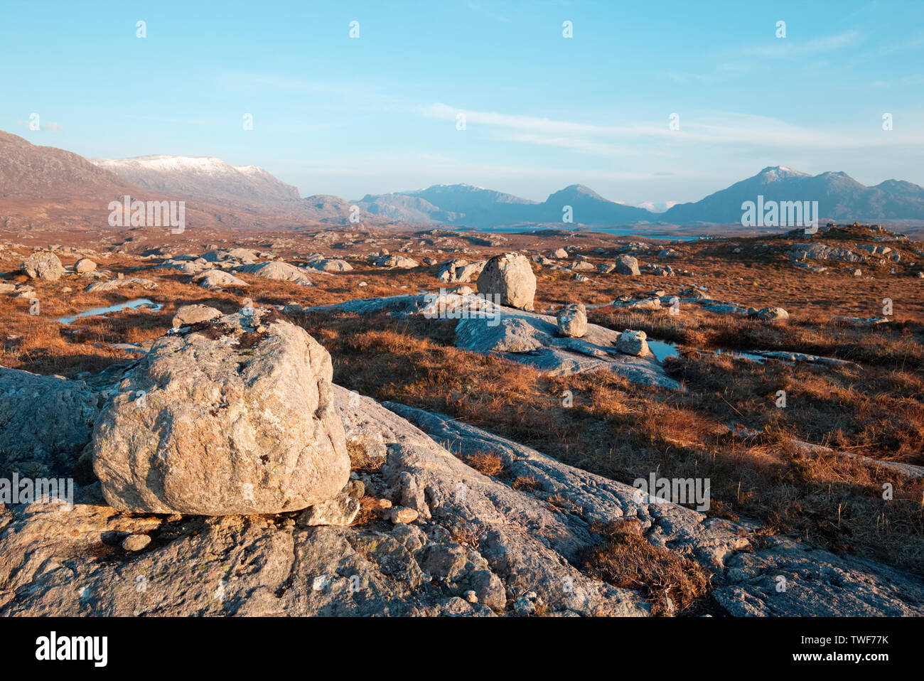Glacial erratic boulders in Wester Ross, Highland Scotland Stock Photo ...