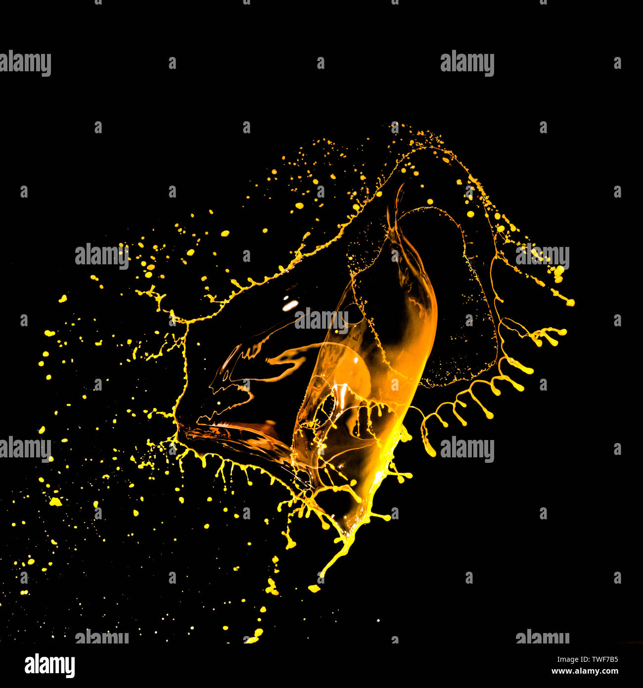 isolated orange water splash on background Stock Photo - Alamy
