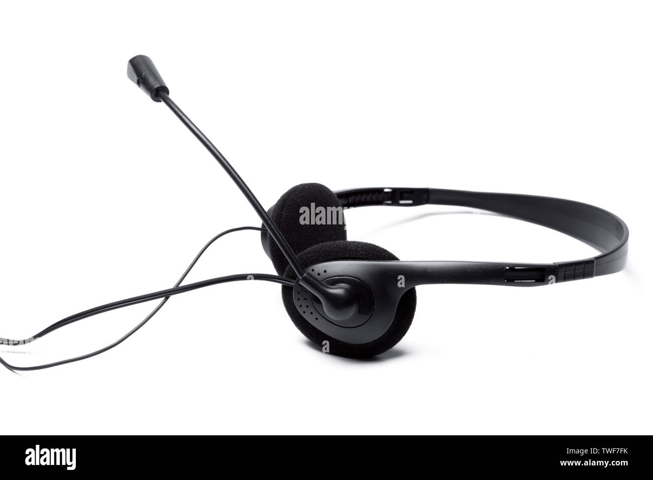 headset with microphone isolated on white Stock Photo - Alamy