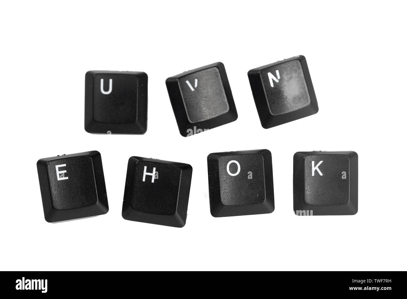 Black computer keyboard buttons isolated on white background Stock ...