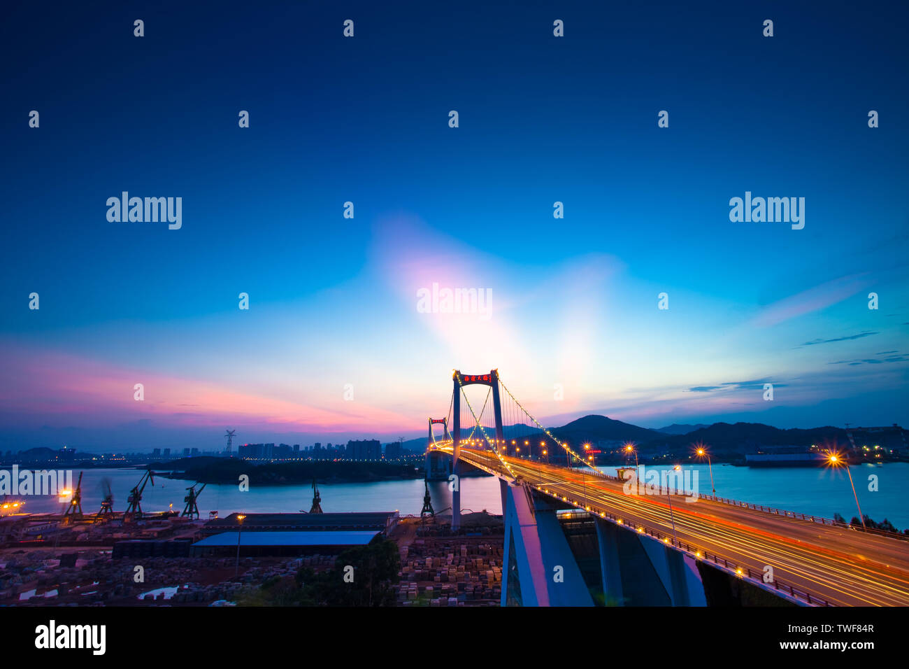 Bridge at night Stock Photo - Alamy