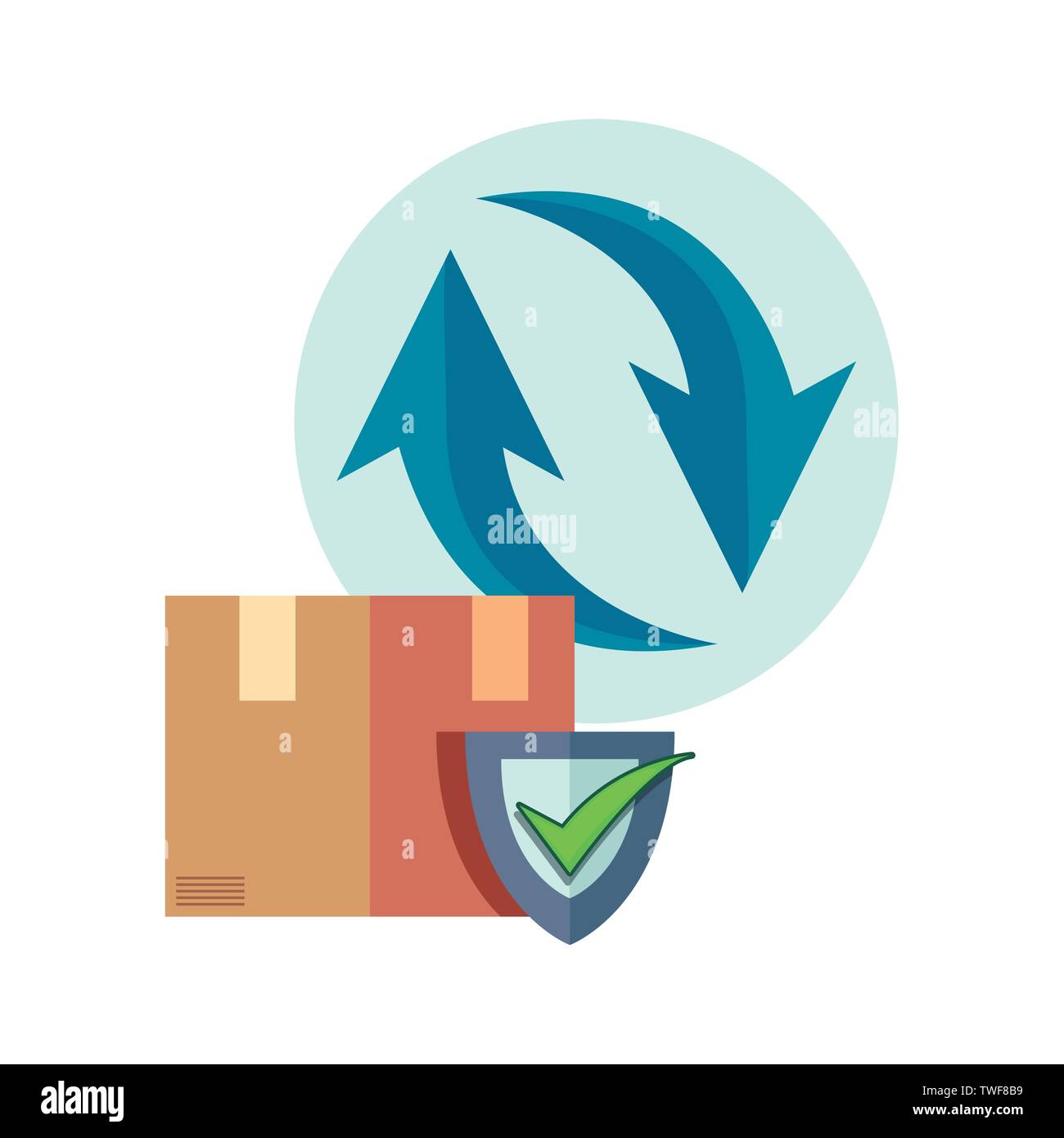 cardboard box shipping check mark fast delivery vector illustration ...