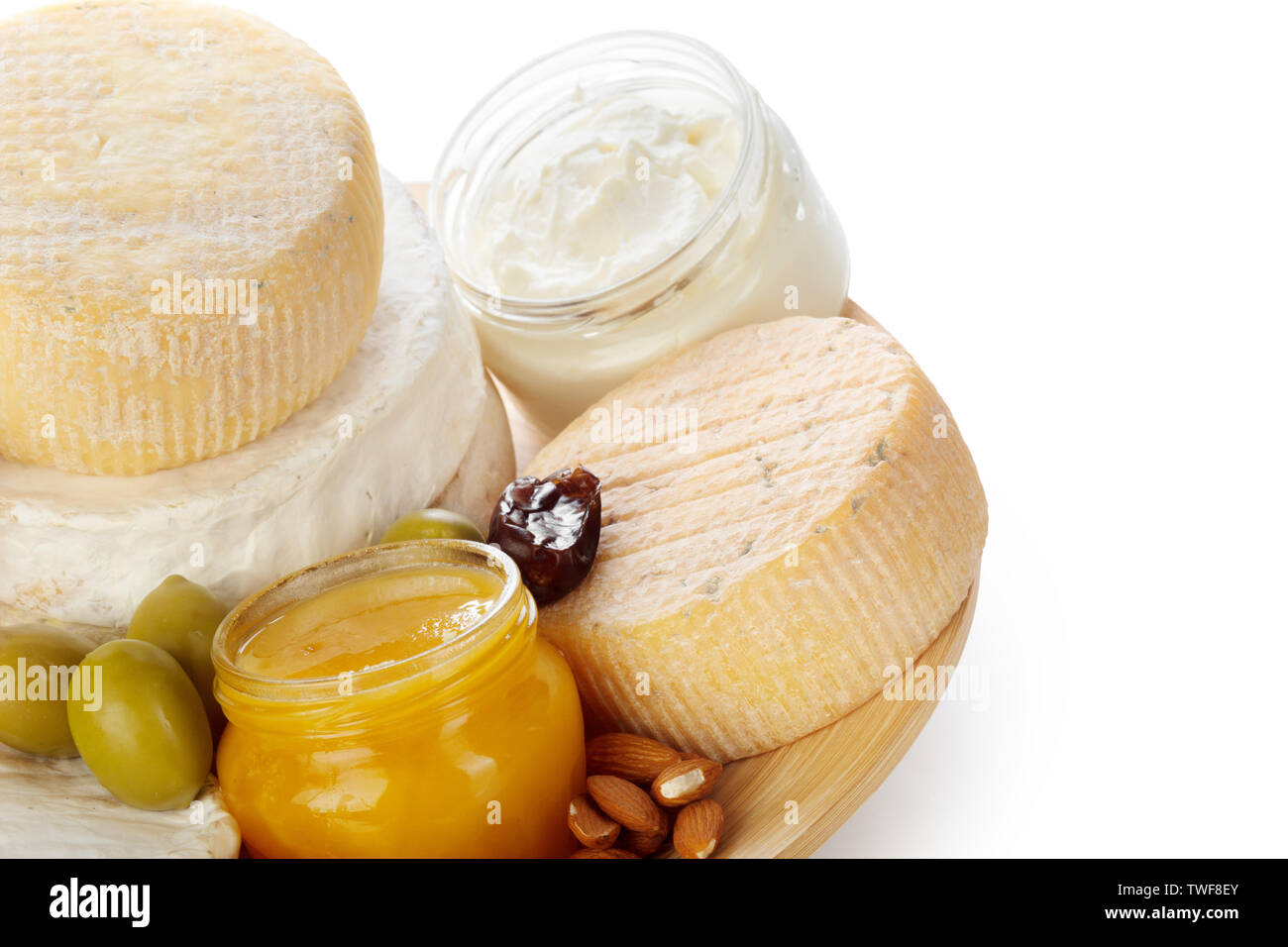 mix cheese isolated on white Stock Photo - Alamy