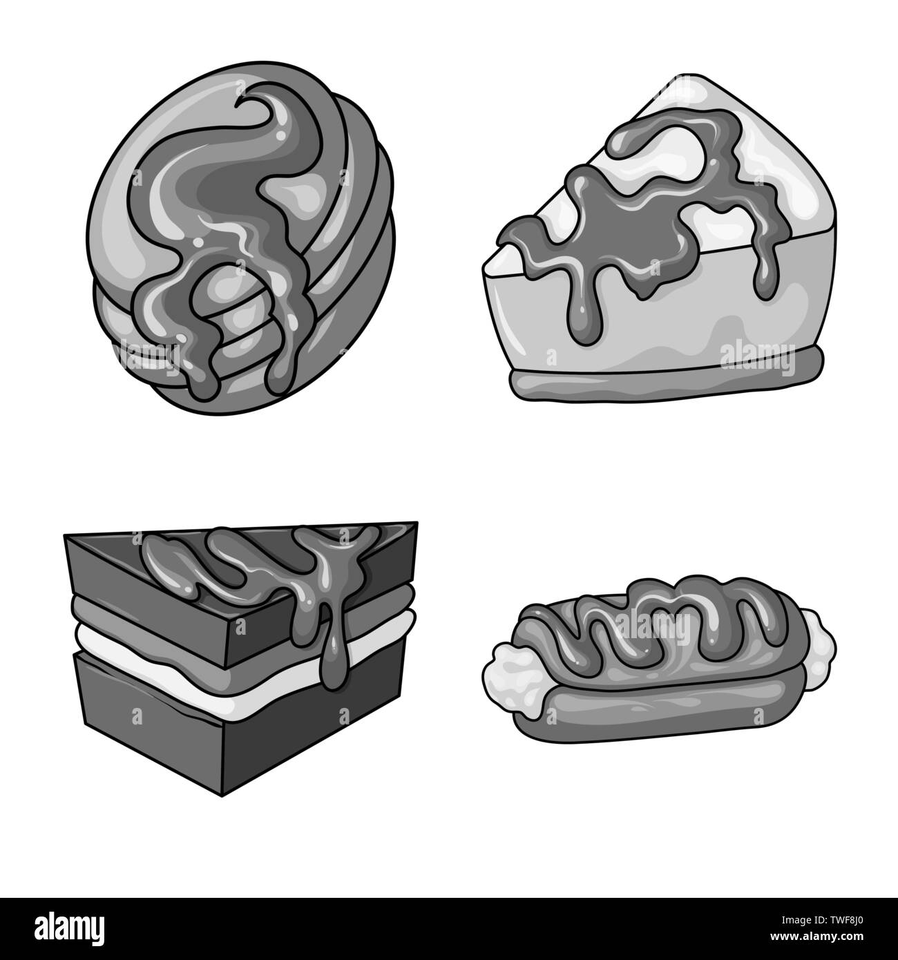 Isolated object of sweet and caramel symbol. Collection of sweet and ...