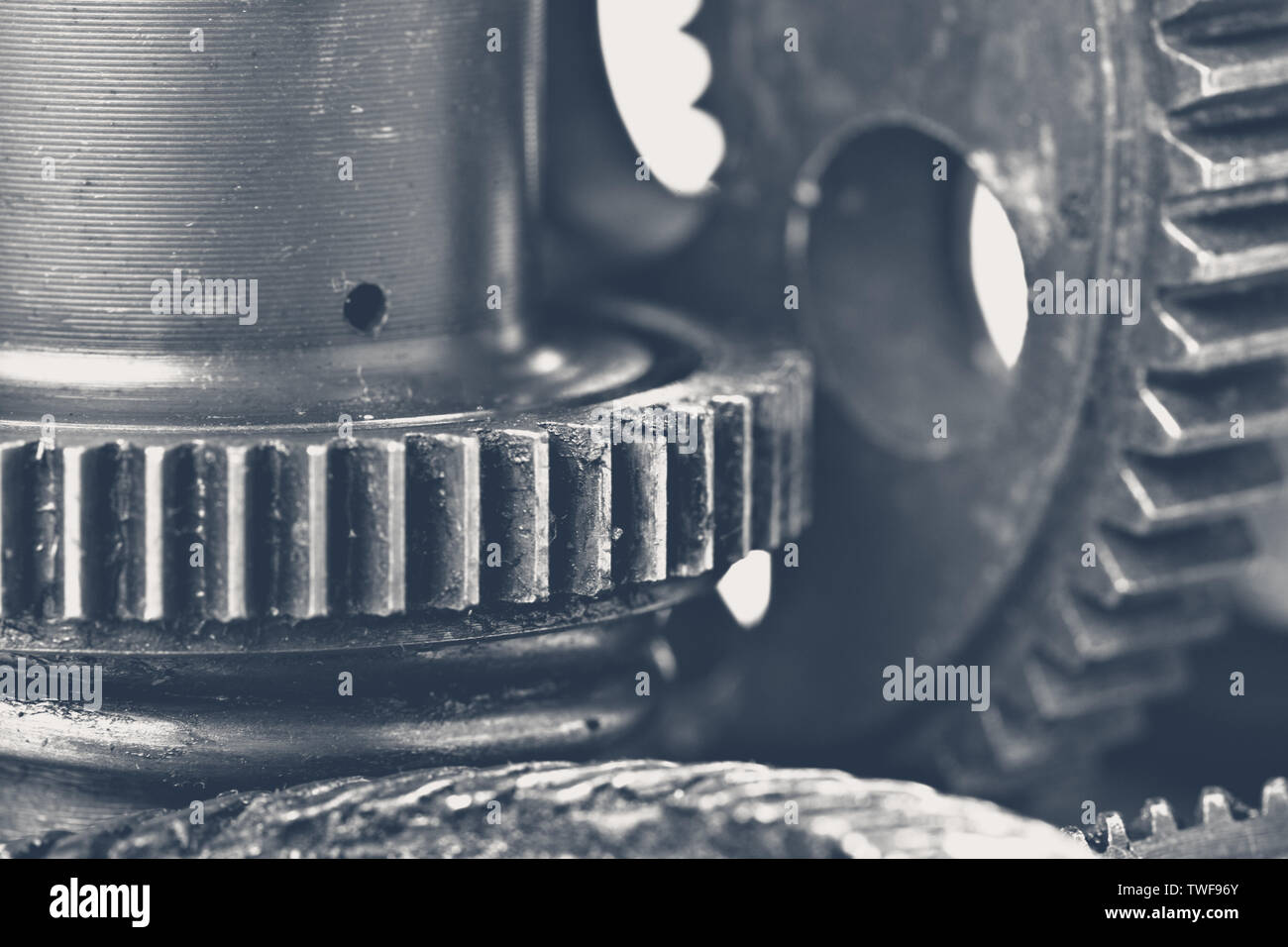 Close-up view of stack of gears Stock Photo - Alamy