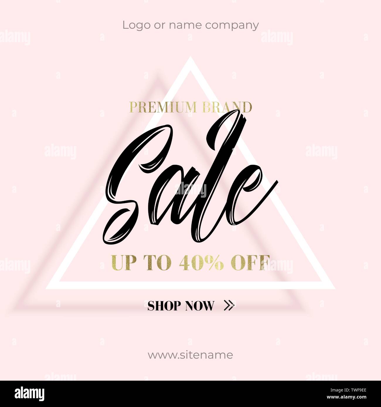 Square pink discount banner Stock Vector Images - Alamy