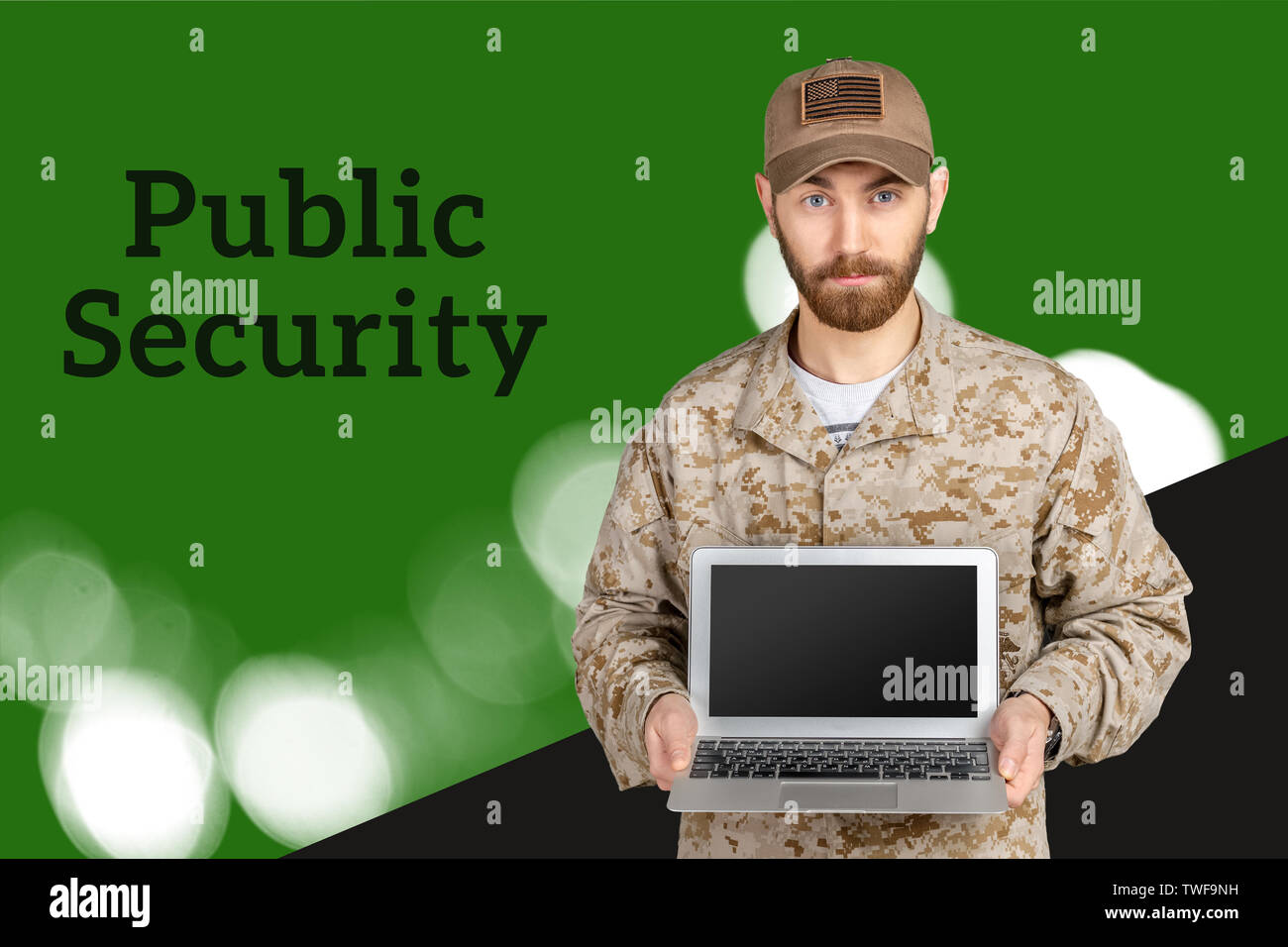 Army soldier standing holding smiling hi-res stock photography and ...
