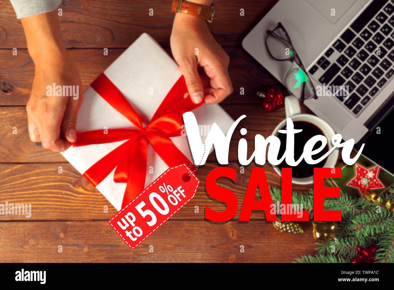 christmas work space Stock Photo - Alamy