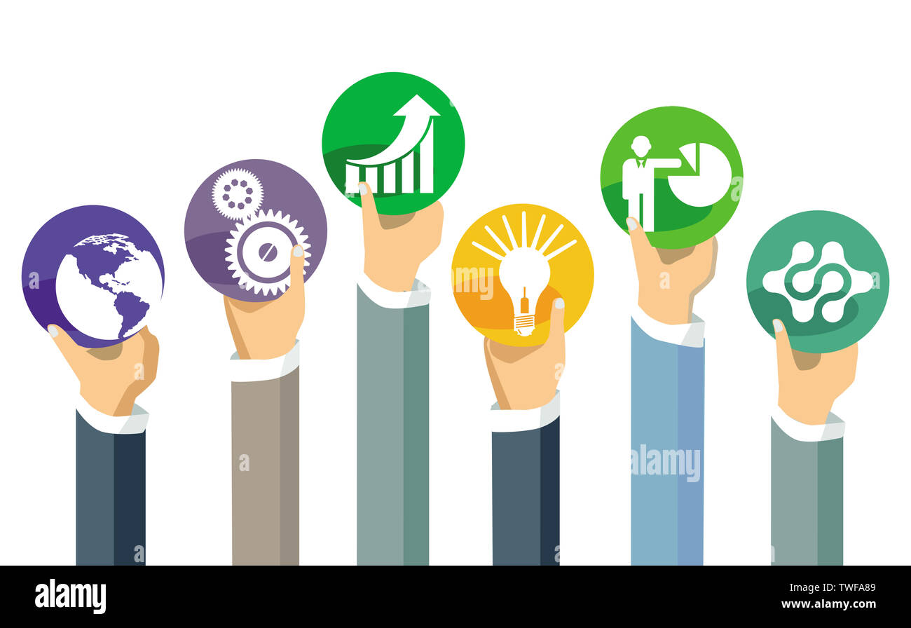 Together uphold the business strategy Stock Photo - Alamy