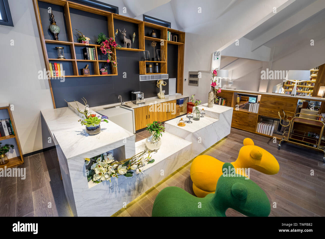Design of Internal Space of Model Room of Modern Home Restaurant Stock ...