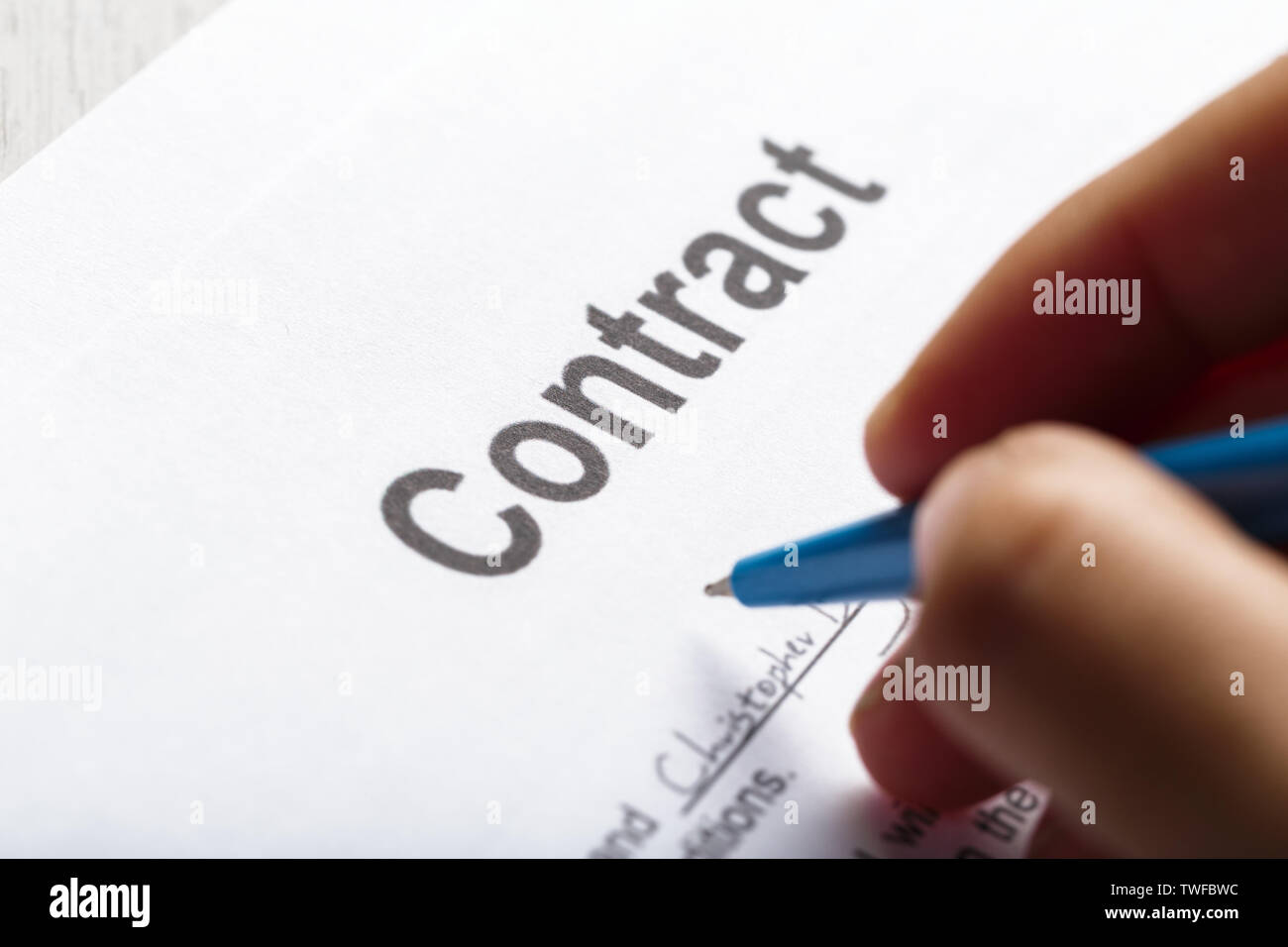 contract papers on desk Stock Photo - Alamy