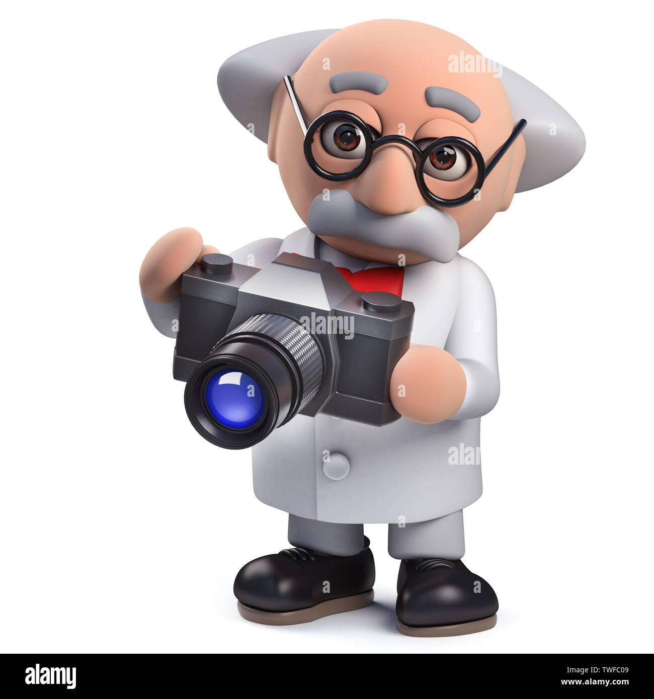 Render of a 3d scientist character using a camera Stock Photo - Alamy