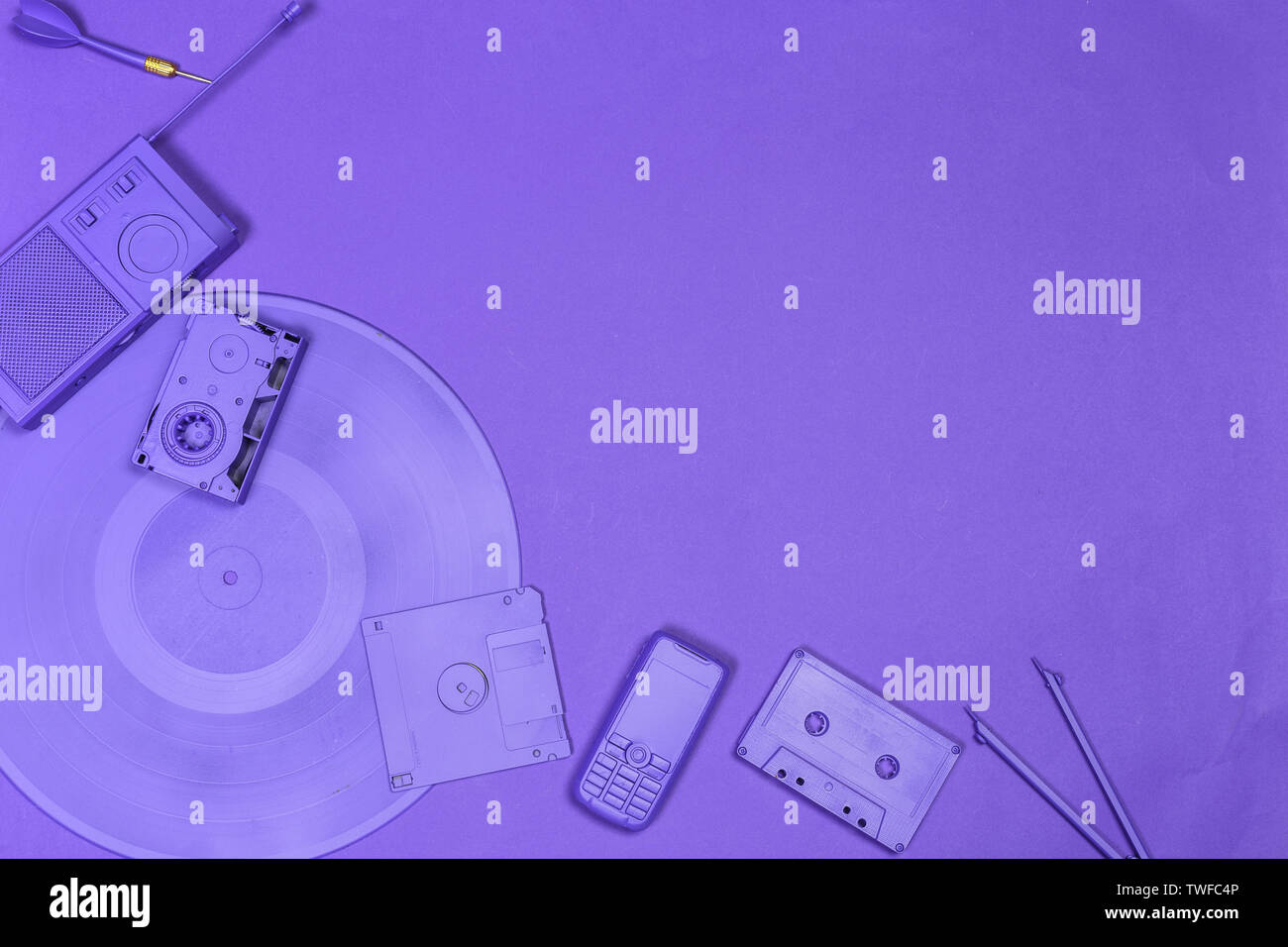 Music flat lay objects Stock Photo - Alamy
