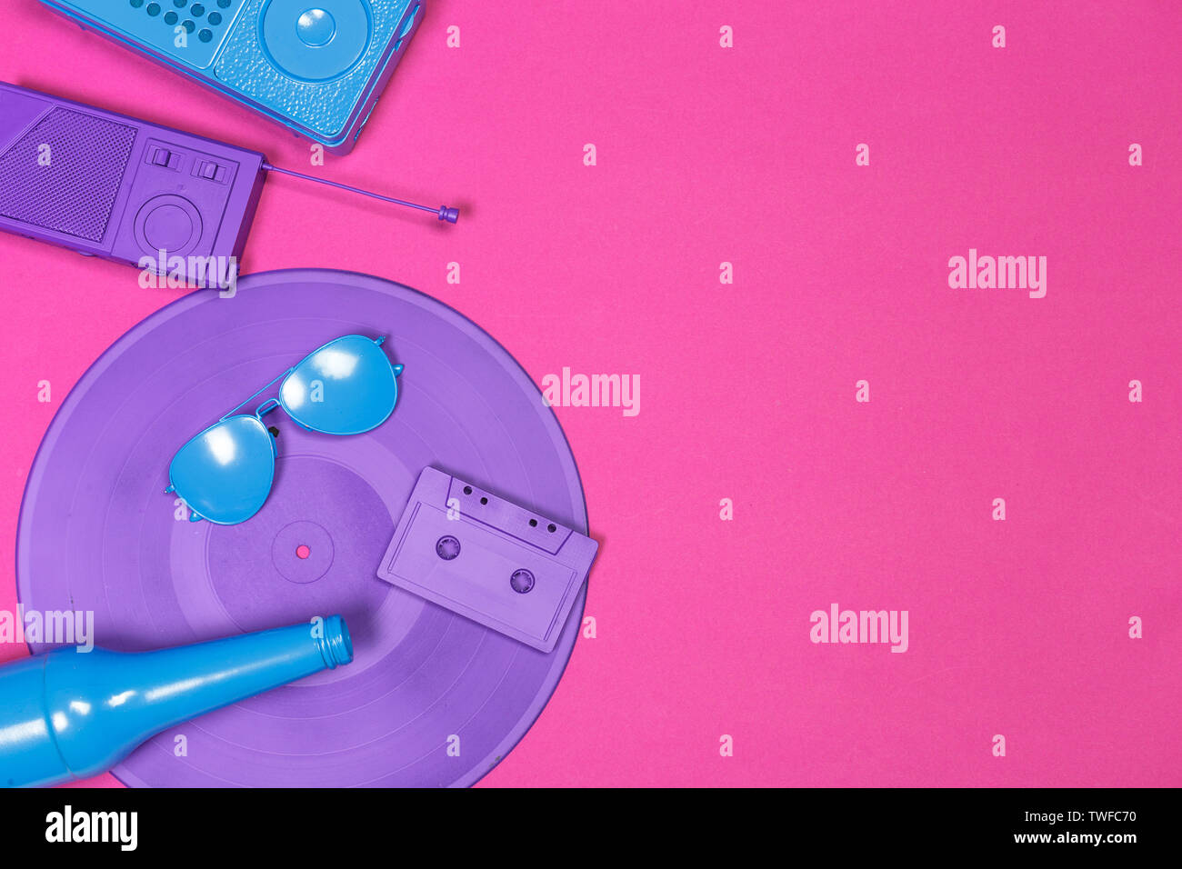 Music flat lay objects Stock Photo - Alamy