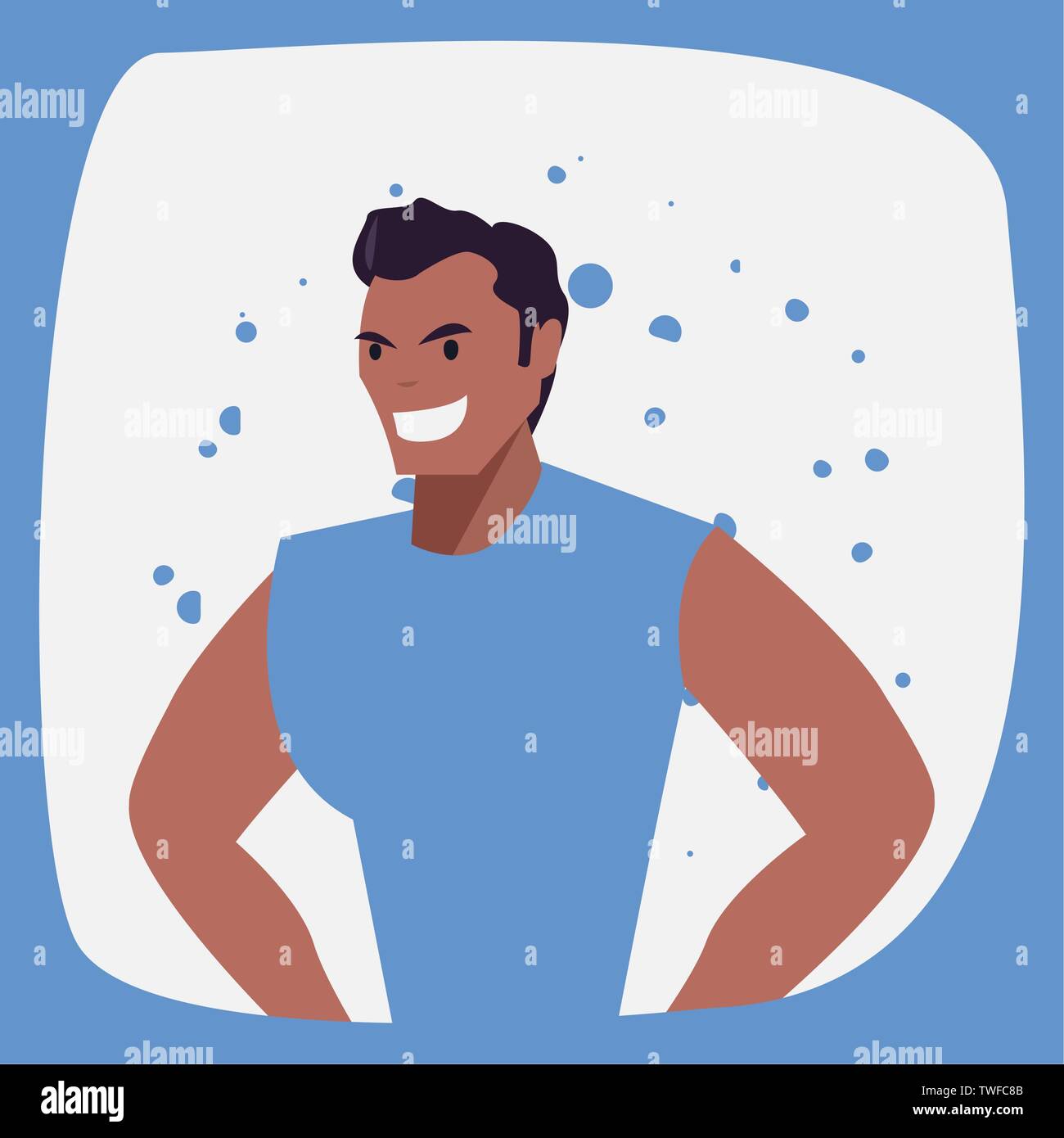 man portrait male character cartoon vector illustration Stock Vector ...