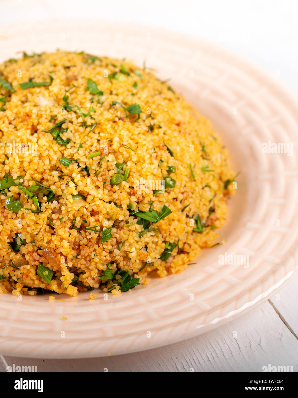 Traditional turkish food bulgur salad Stock Photo - Alamy
