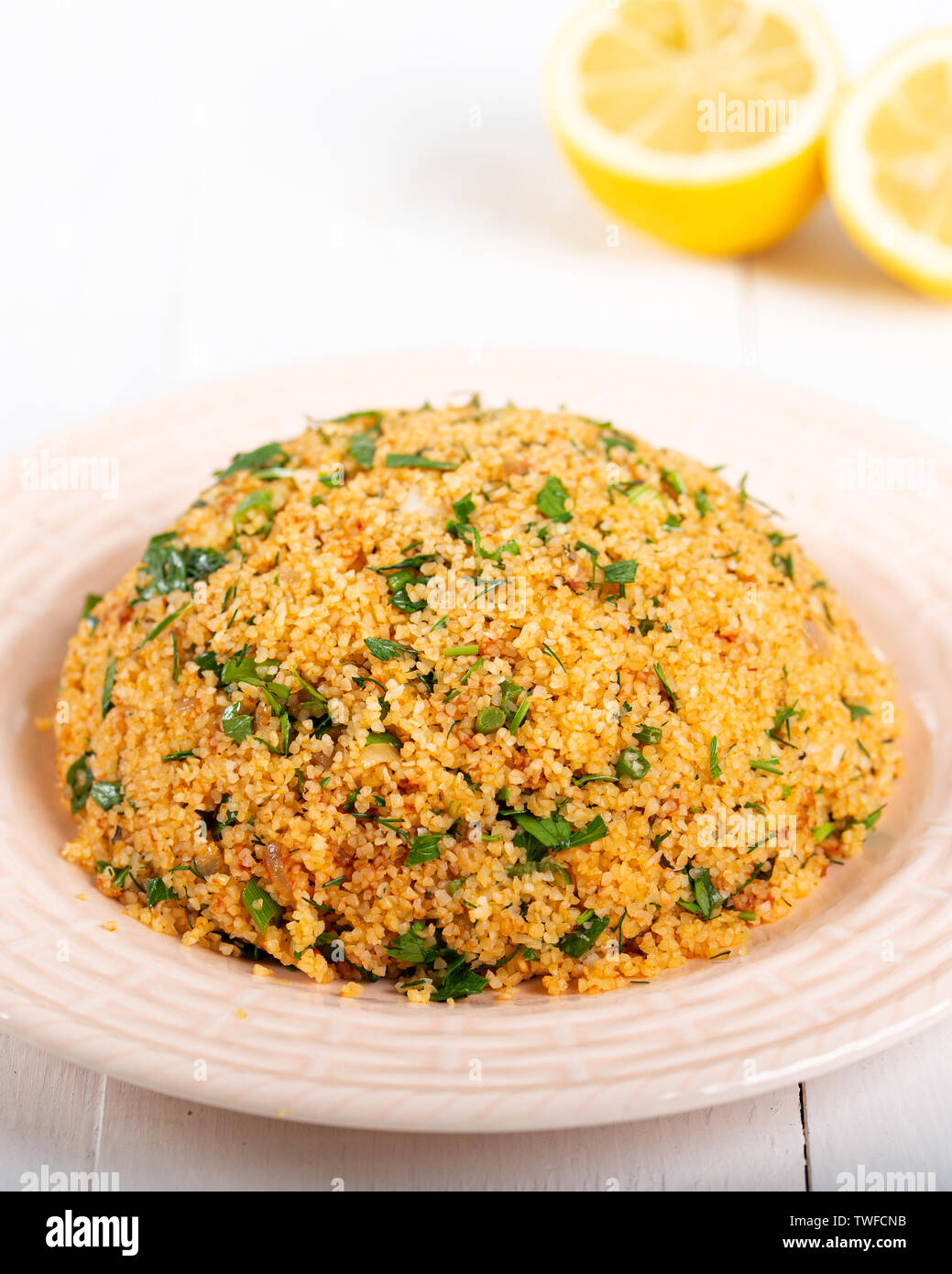 Traditional turkish food bulgur salad Stock Photo - Alamy