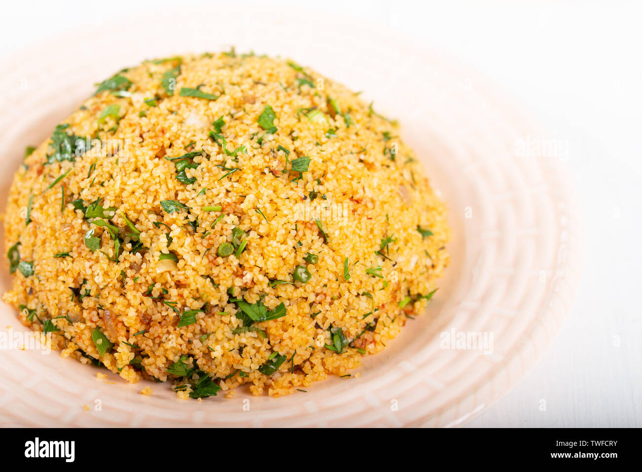 Traditional turkish food bulgur salad Stock Photo - Alamy
