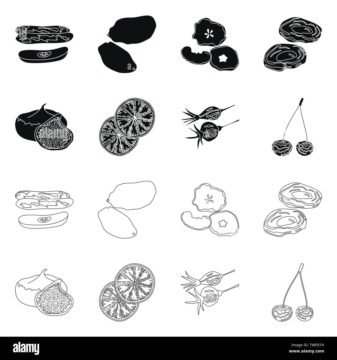 Isolated object of food and raw icon. Collection of food and nature ...