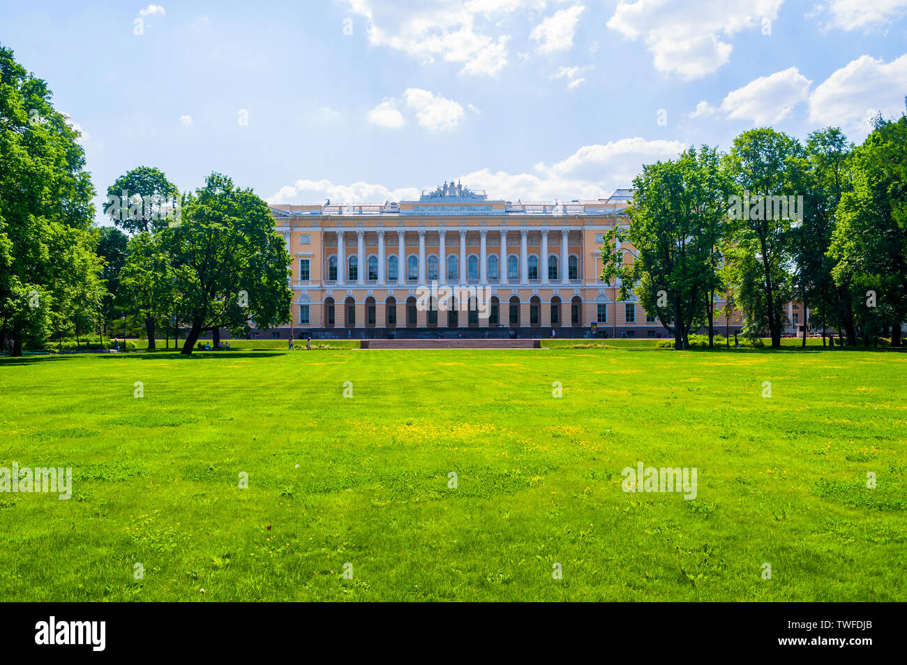 St Petersburg, Russia - June 6, 2019. Mikhailovsky palace, building of ...