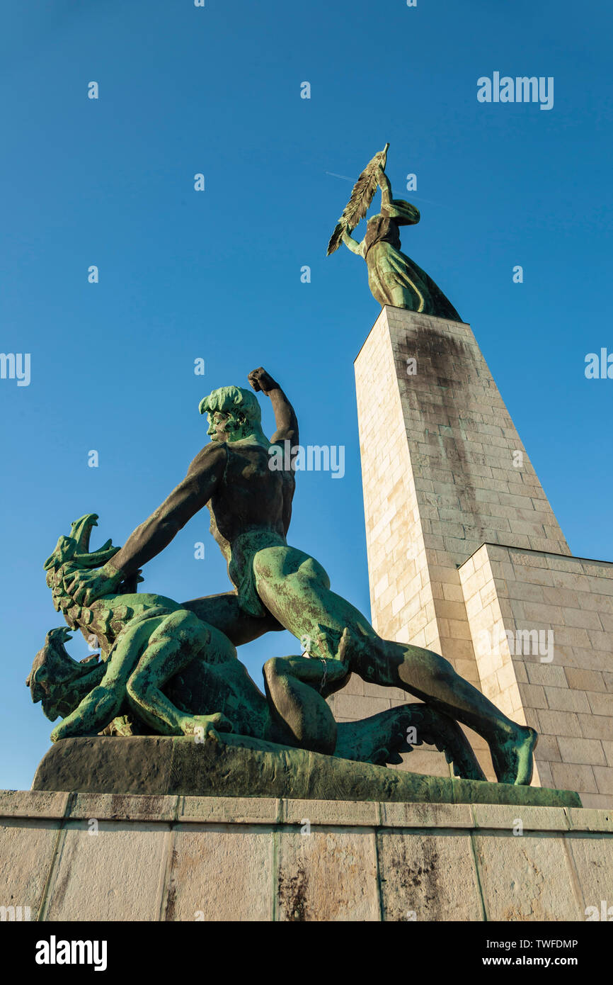 Liberty Statue on Gellert Hill in Budapest Stock Photo - Alamy