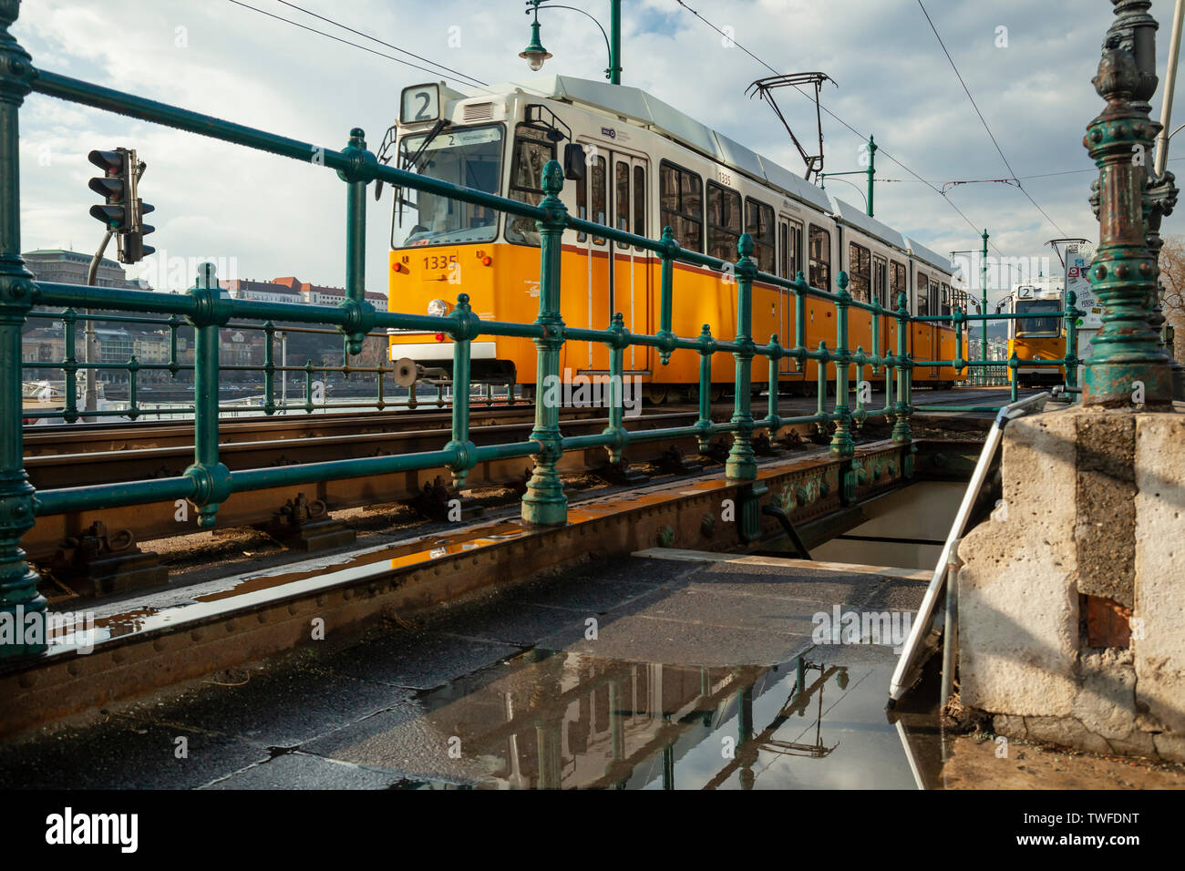 Traditional tram in Budapest Stock Photo - Alamy