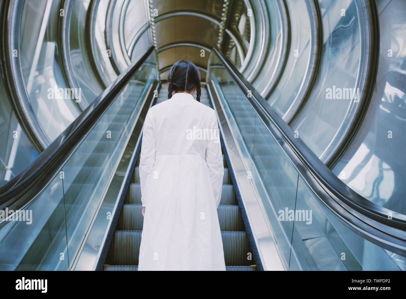 Time machine freehand girl portrait Stock Photo - Alamy