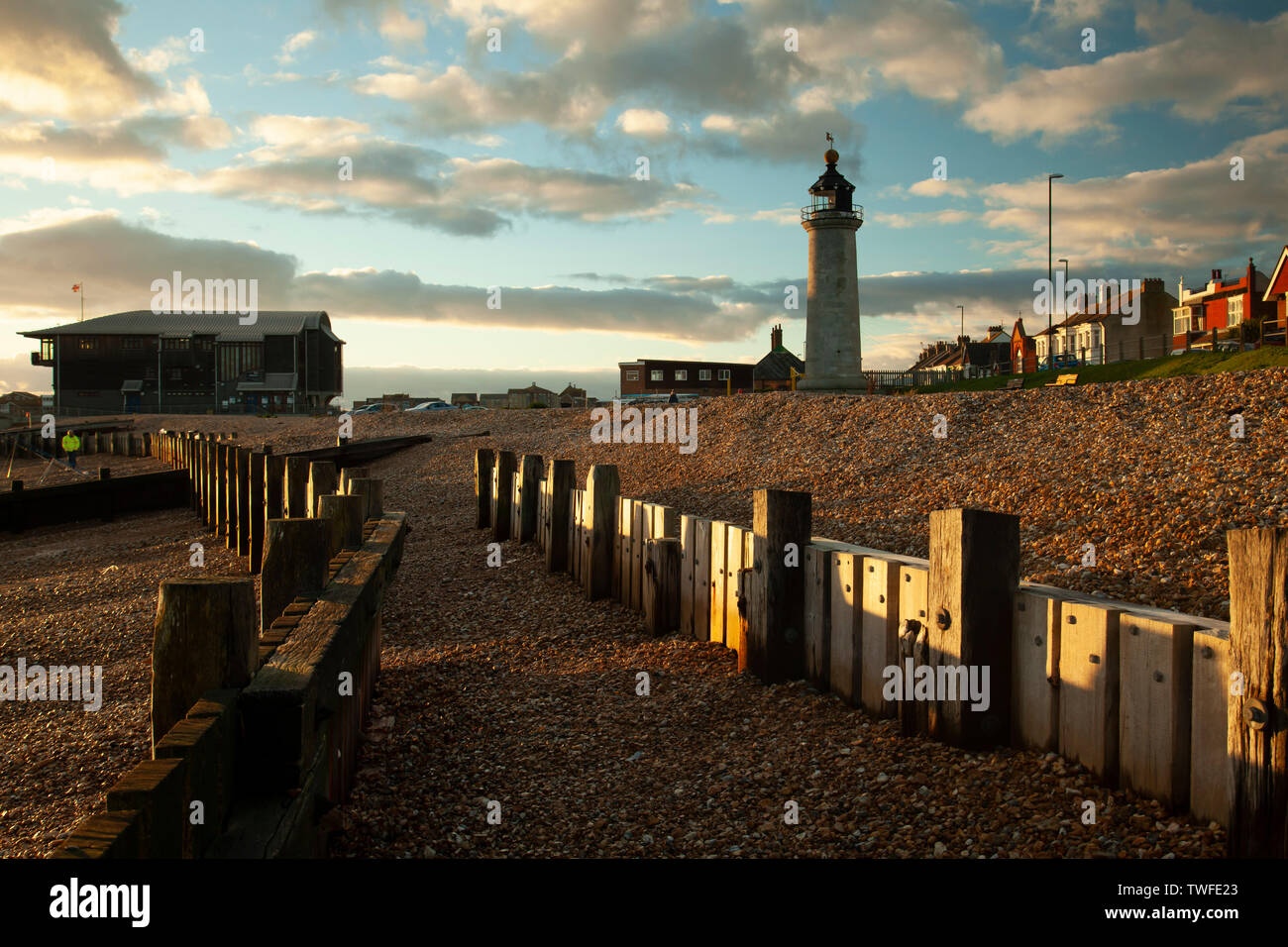 Groyne and lighthouse at the beach hi-res stock photography and images ...