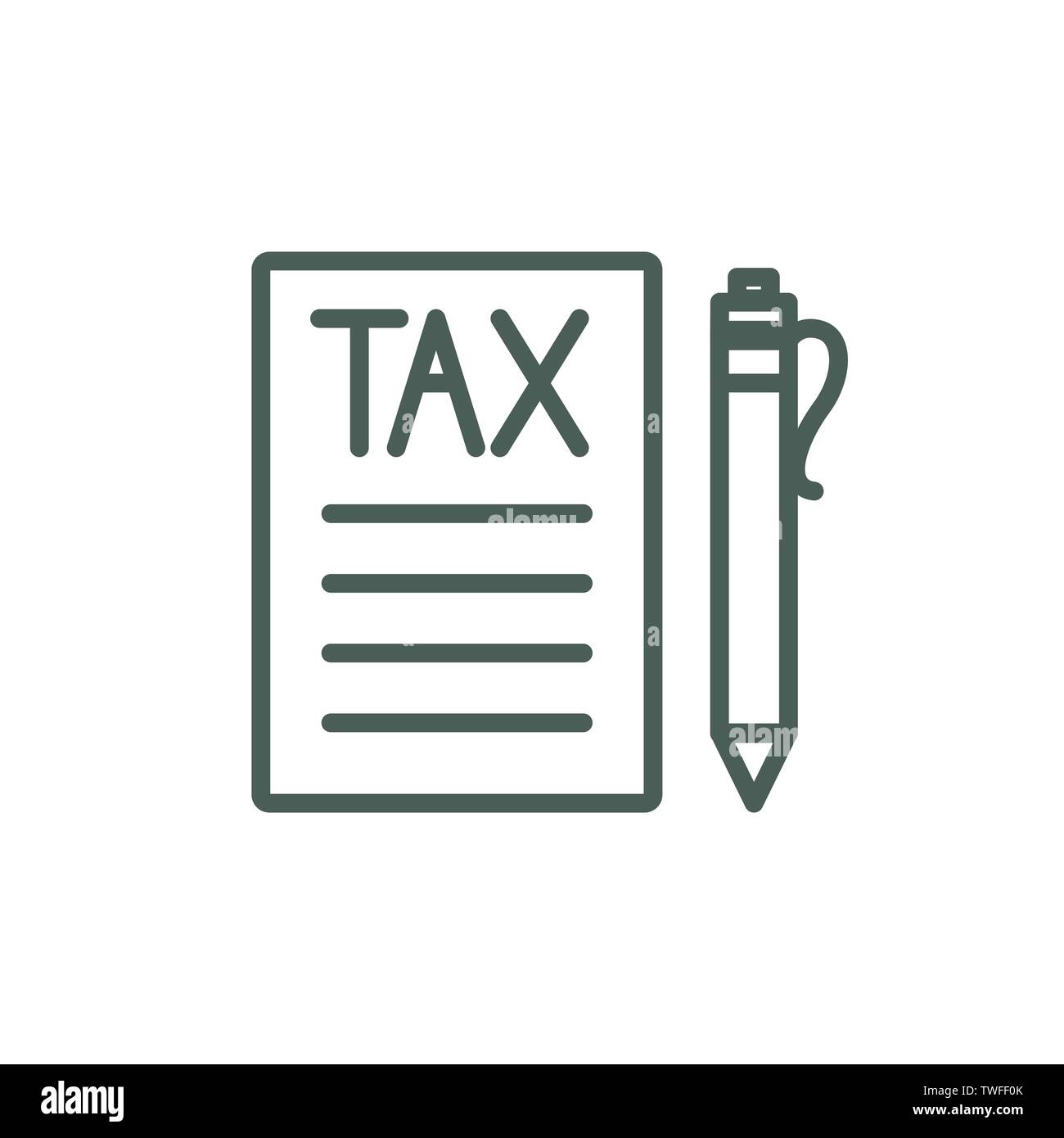 Tax concept w percentage paid, icon and income idea. Flat vector ...