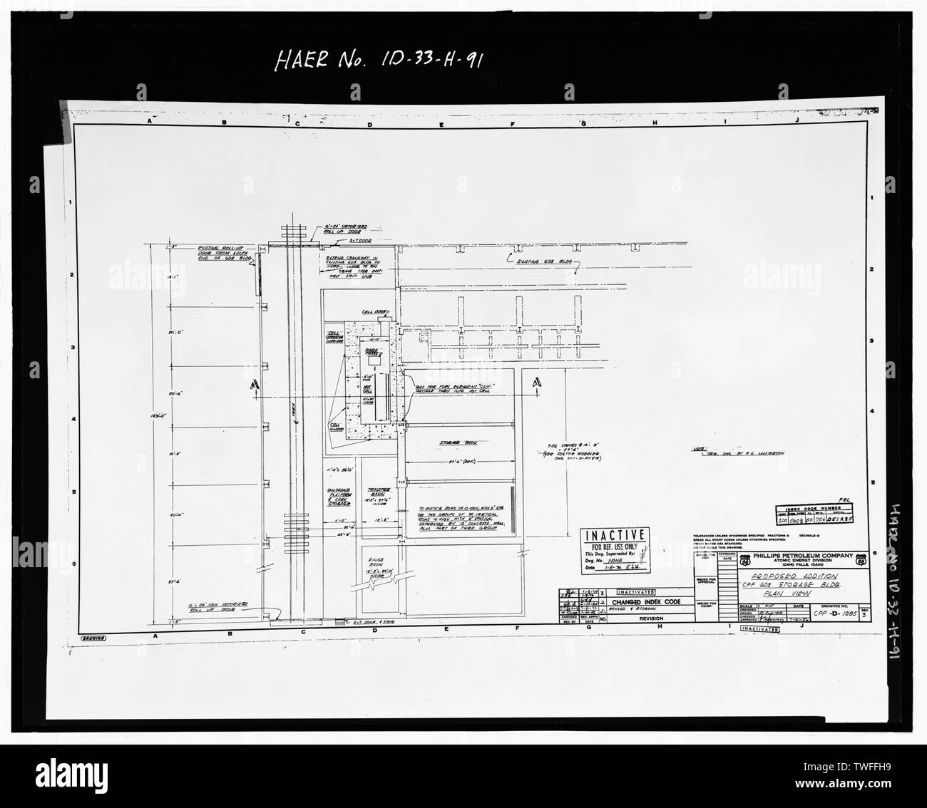 PLAN VIEW OF FUEL STORAGE BUILDING (CPP-603) SHOWING STORAGE BASINS ...