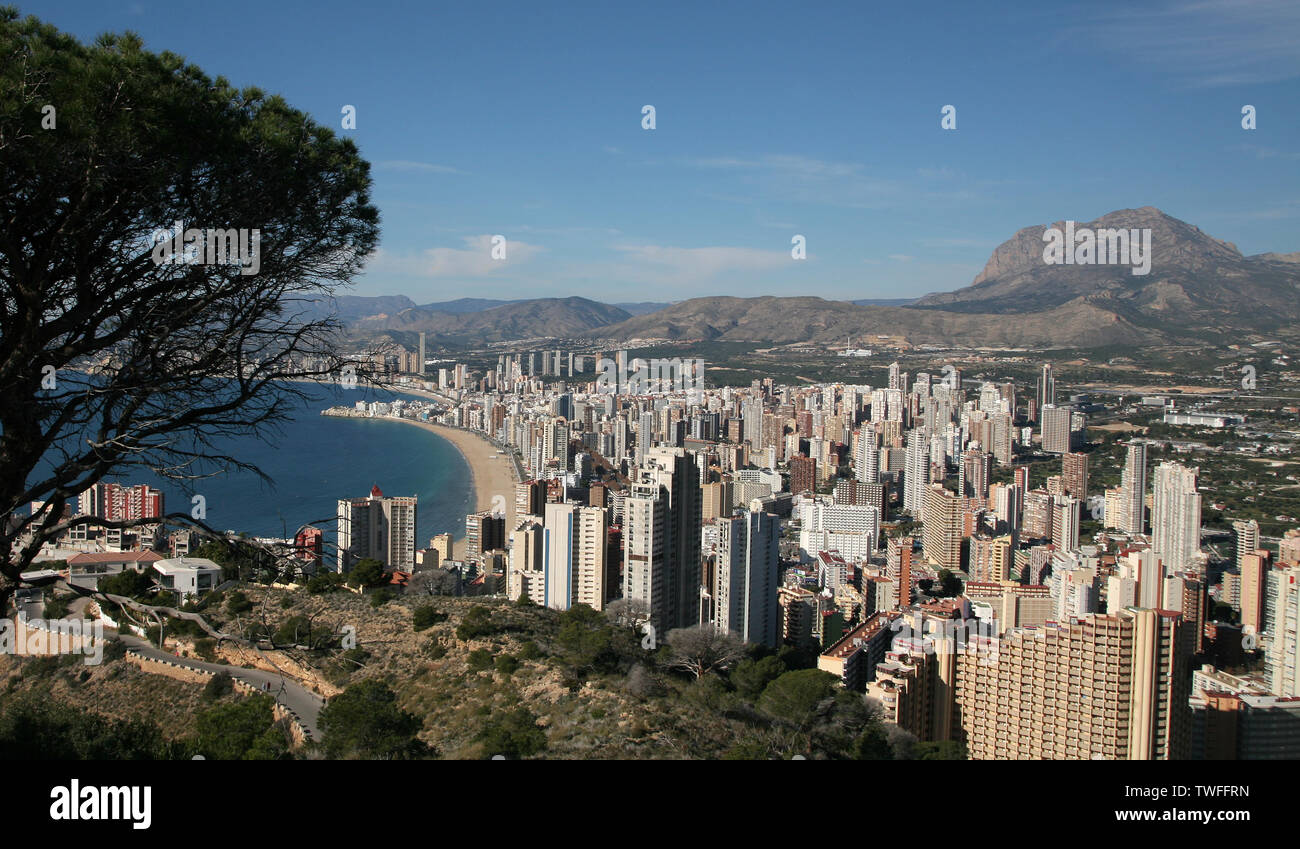 View of Benidorm, Alicante from The Cross Stock Photo - Alamy