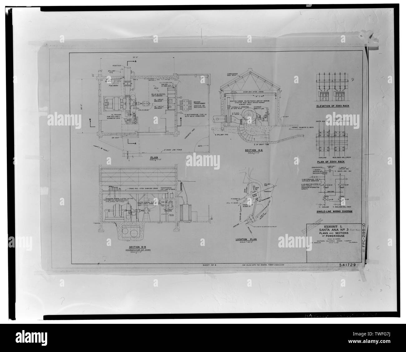PLANS AND SECTIONS OF POWERHOUSE. SANTA ANA NO. 3, EXHIBIT L, JAN. 25 ...