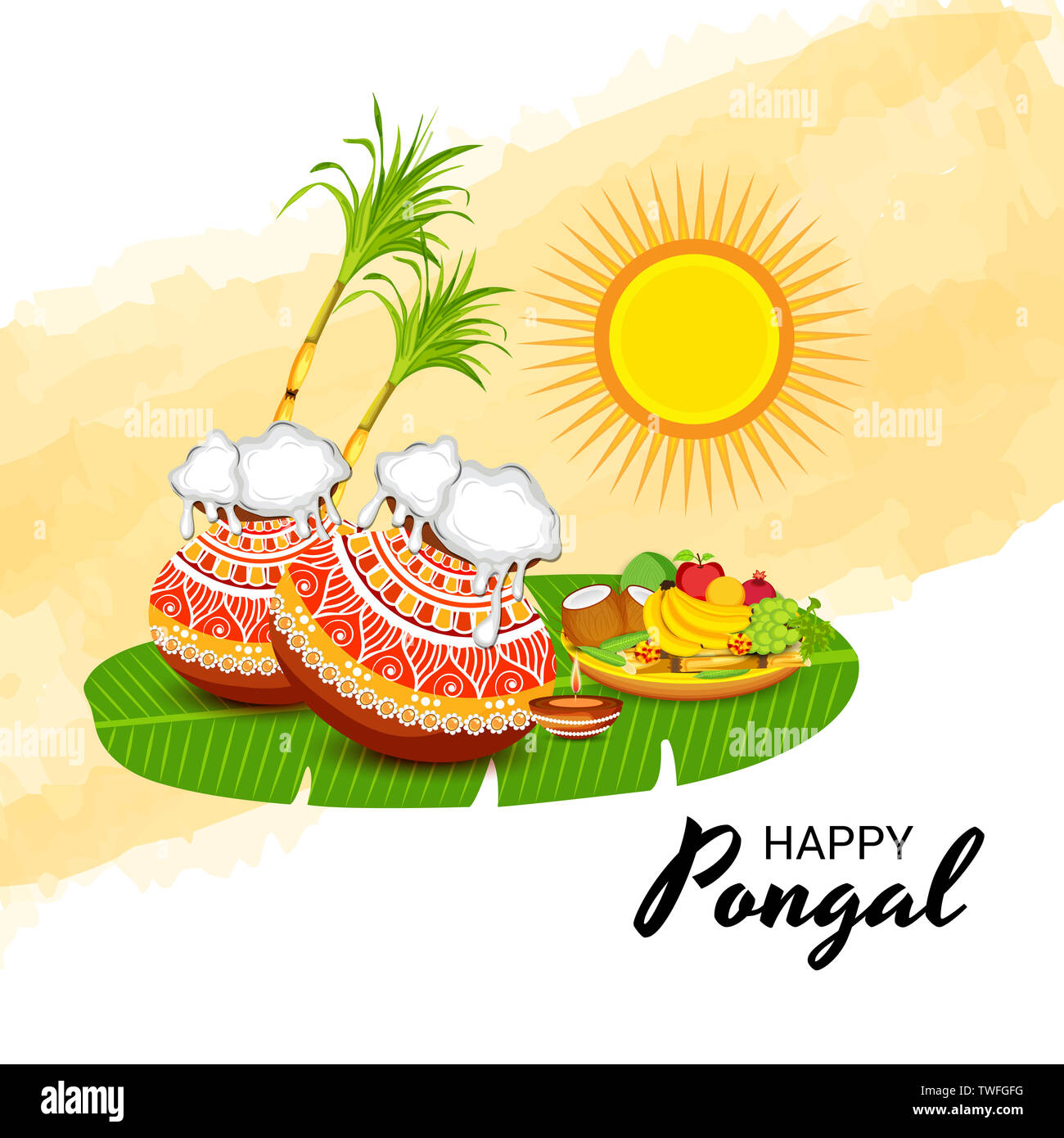 illustration of a background for Happy Pongal Stock Photo - Alamy