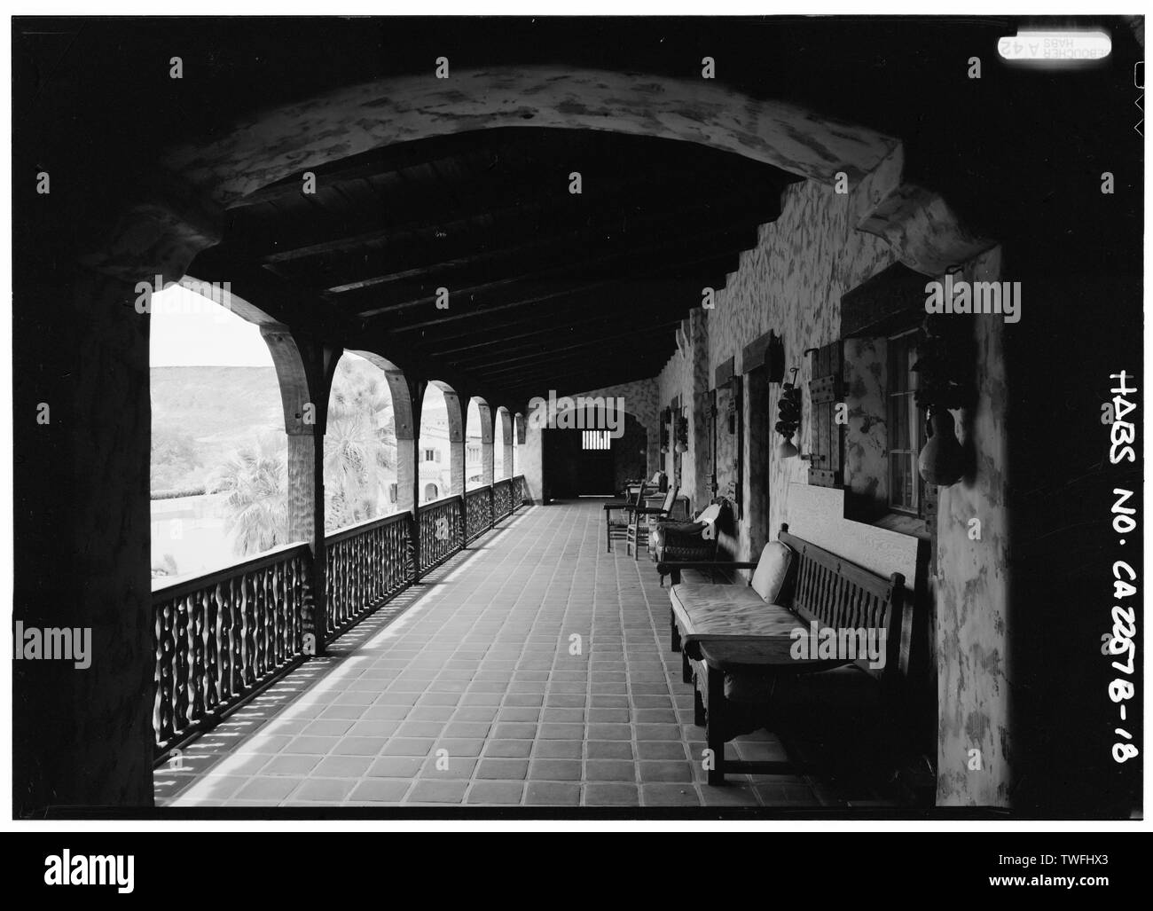 PORCH, VIEW EAST TO WEST - Death Valley Ranch, Guesthouse (Hacienda ...