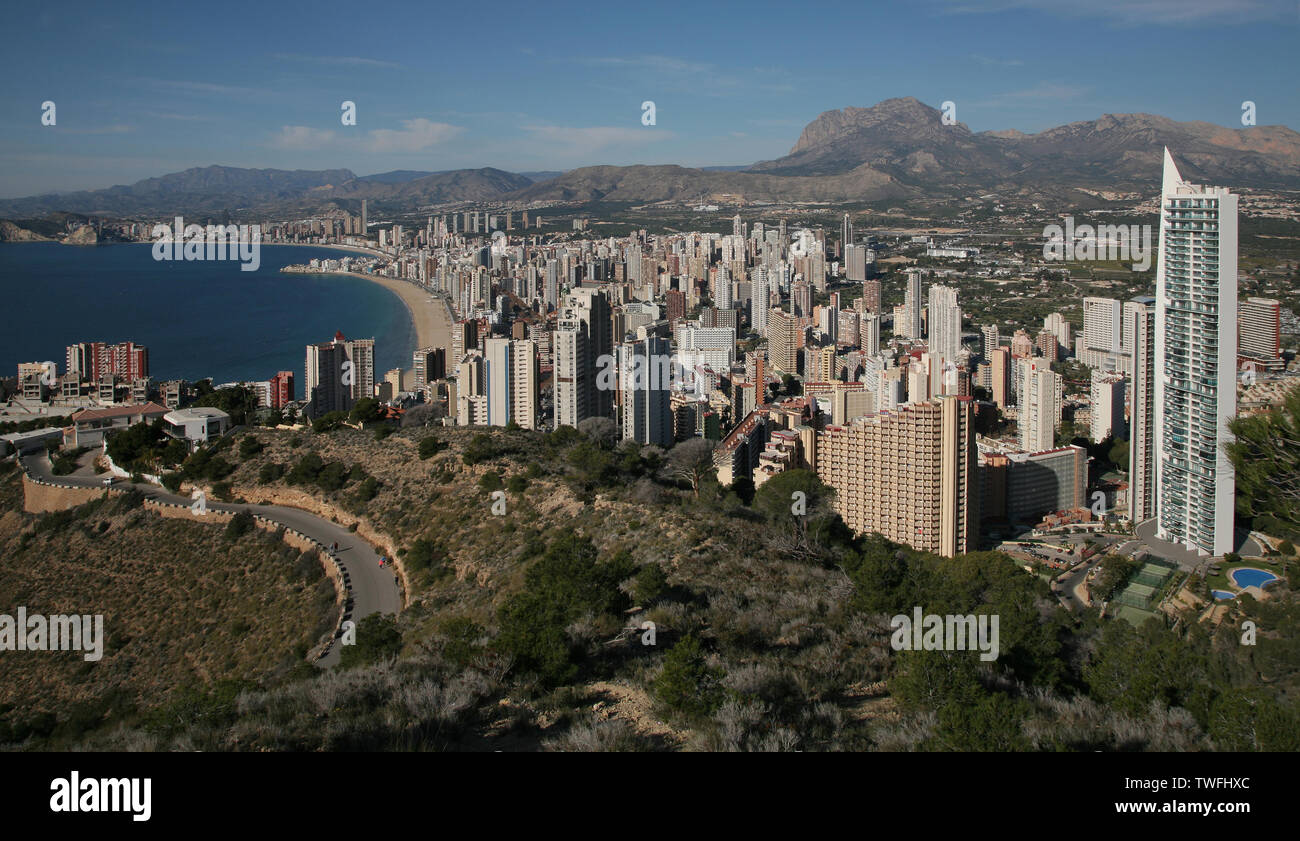 View of Benidorm, Alicante from The Cross Stock Photo - Alamy