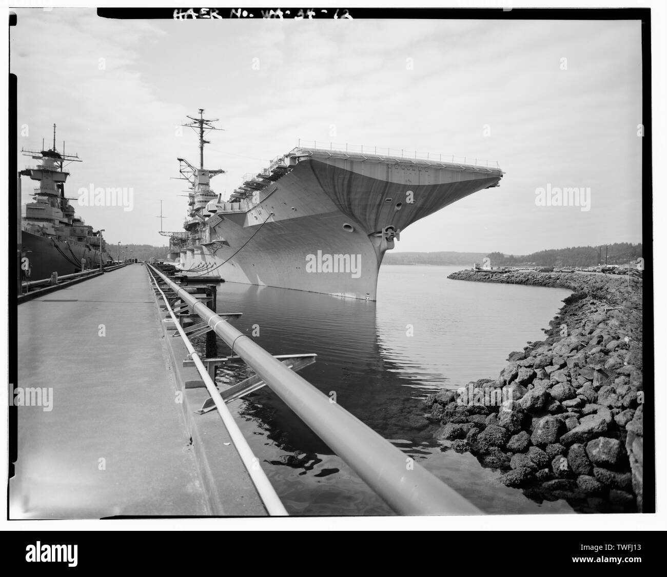PORT SIDE ISLAND AND AFT, EX-USS HORNET CVS-12. - U.S.S. HORNET, Puget ...